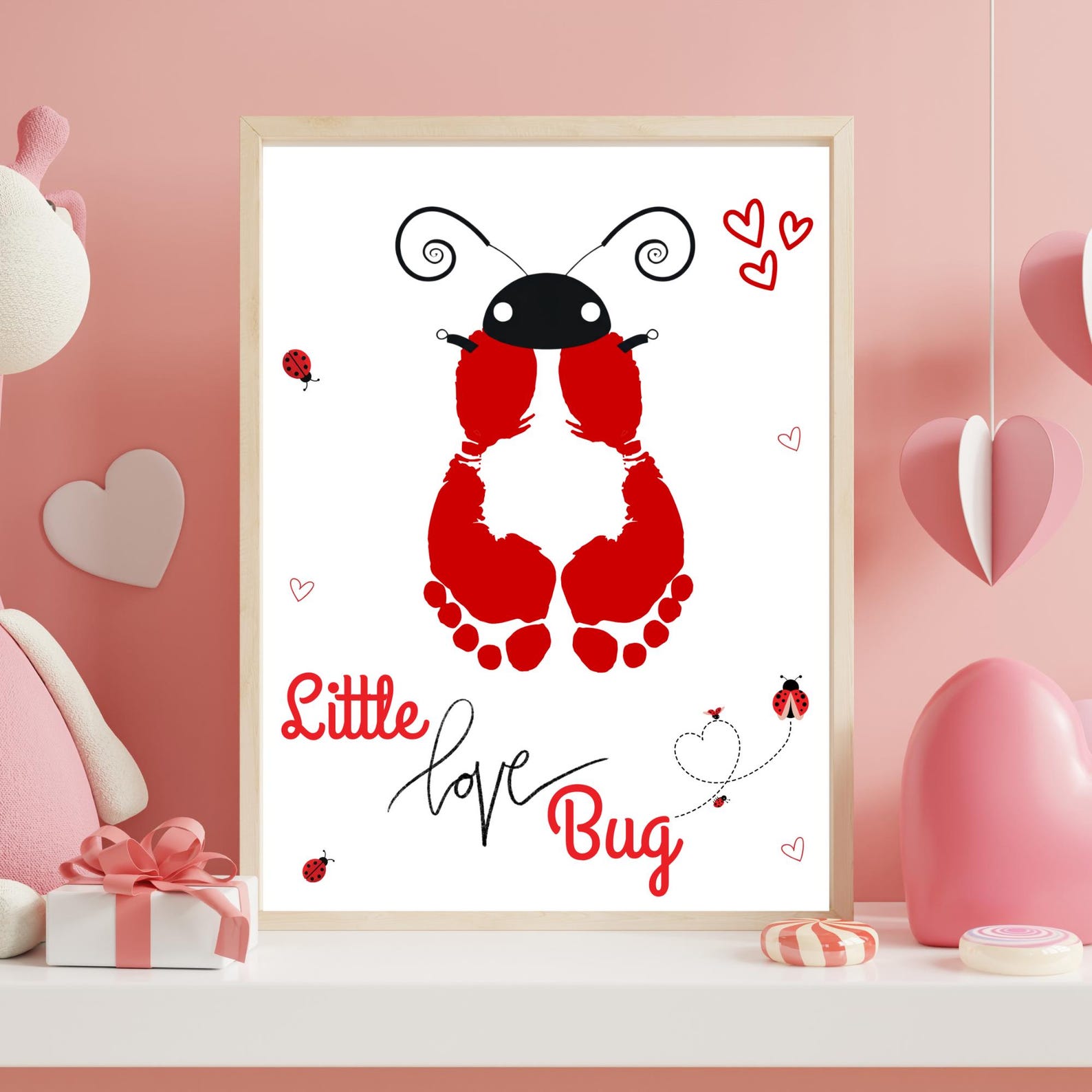 Valentine Footprint Craft Printable | Baby Toddler Valentine Craft ...