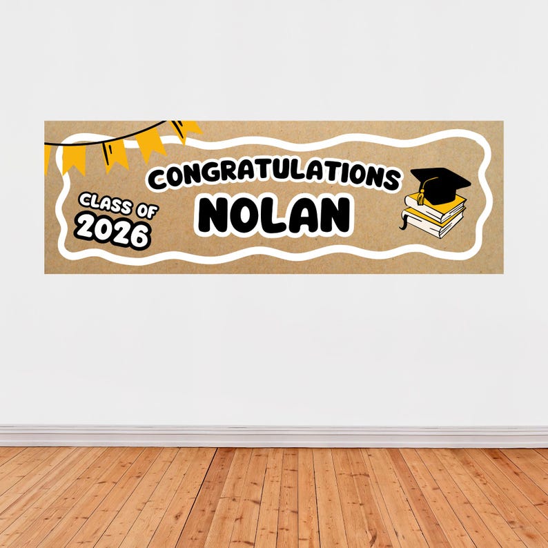Editable Graduation Banner Template, Hand Painted Graduation Banner ...