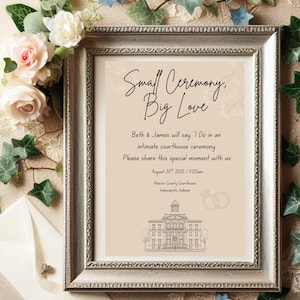Courthouse Wedding Invitation | Civil Ceremony Wedding Invite ...