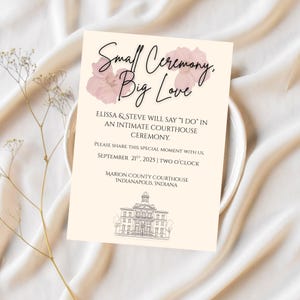 Courthouse Wedding Invitation: Minimalist Editable Template (instant ...