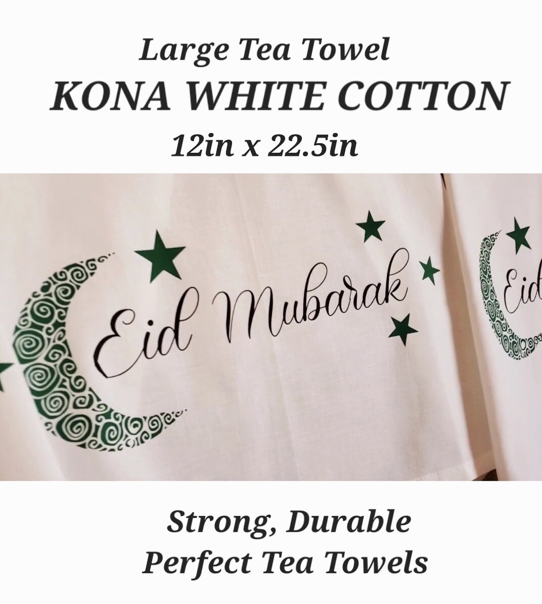 Eid Mubarak Tea Towel, Eid Gifts, Islamic Kitchen Decor, Ramadan Tea ...