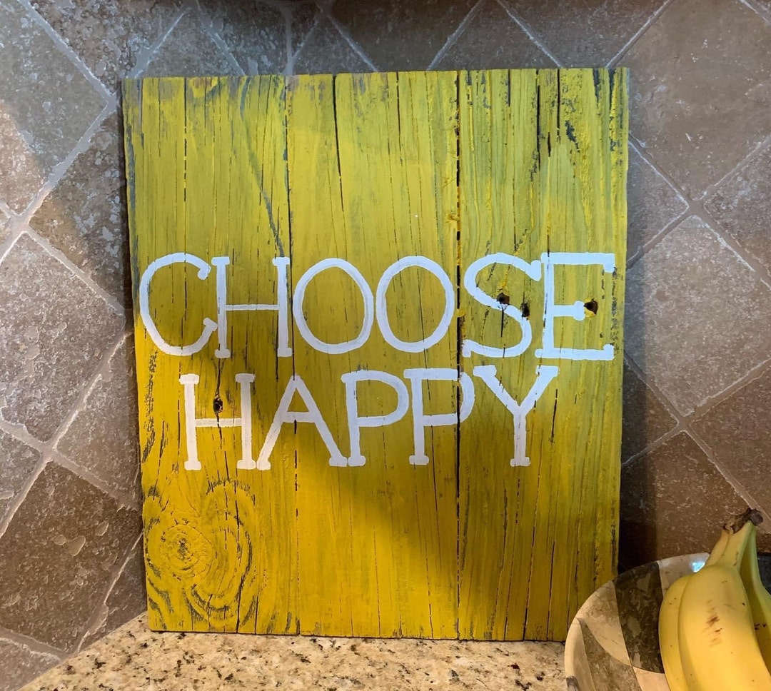 Choose Happy Handmade Wooden Sign - Etsy