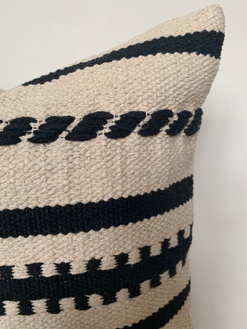 Scandi Cushion Black and White Cushion Ethnic Cushion Kilm - Etsy UK