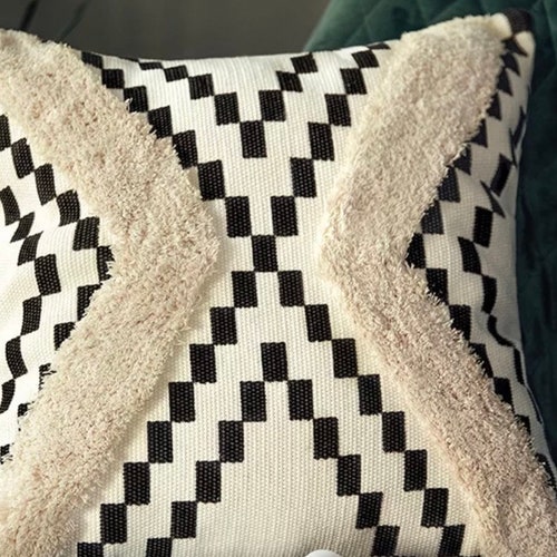 Scandi Cushion Black and White Geometric Cushion Monochrome - Etsy UK