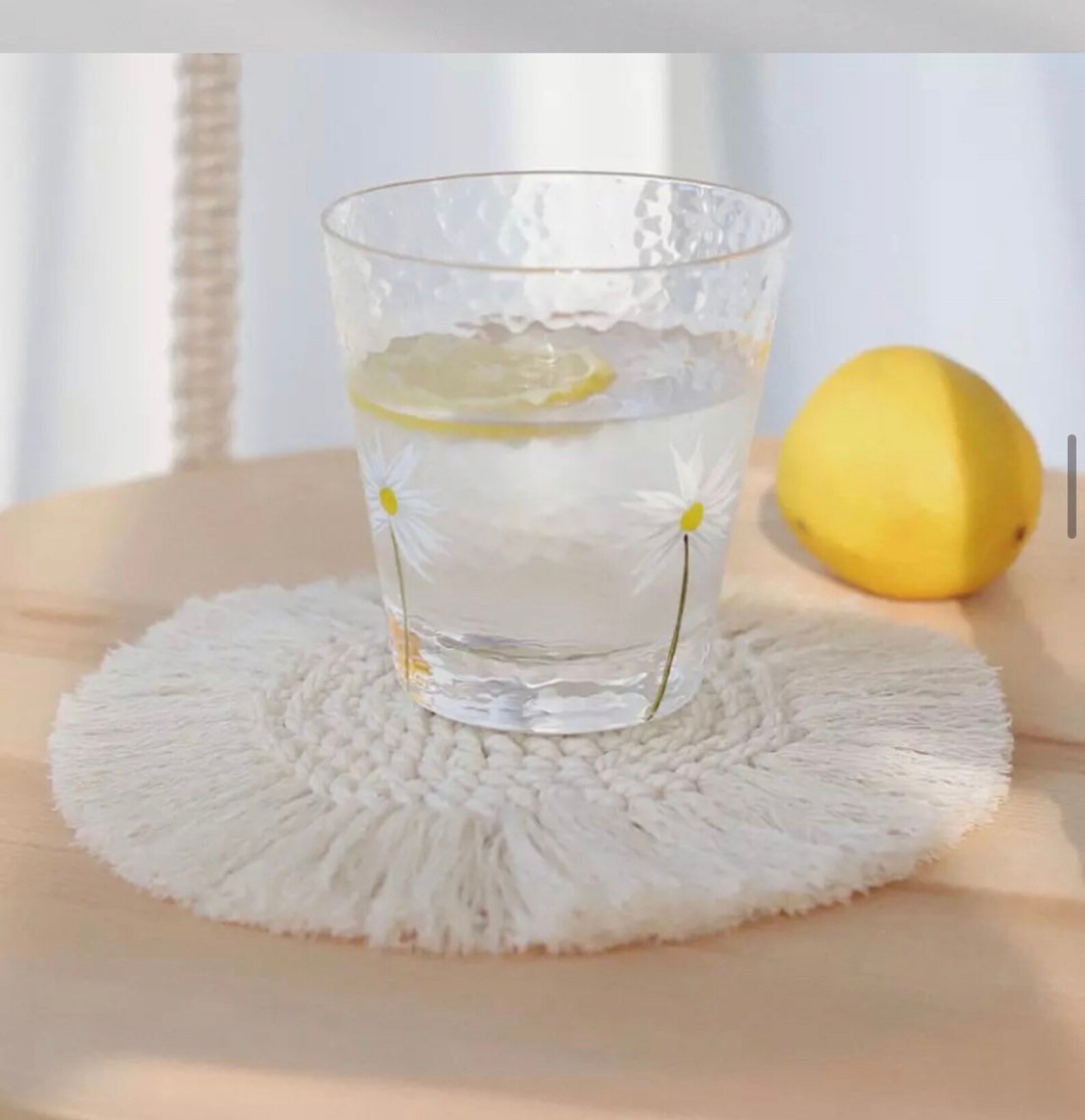 Macrame Coasters Boho Coaster Circle Coaster With Frills - Etsy