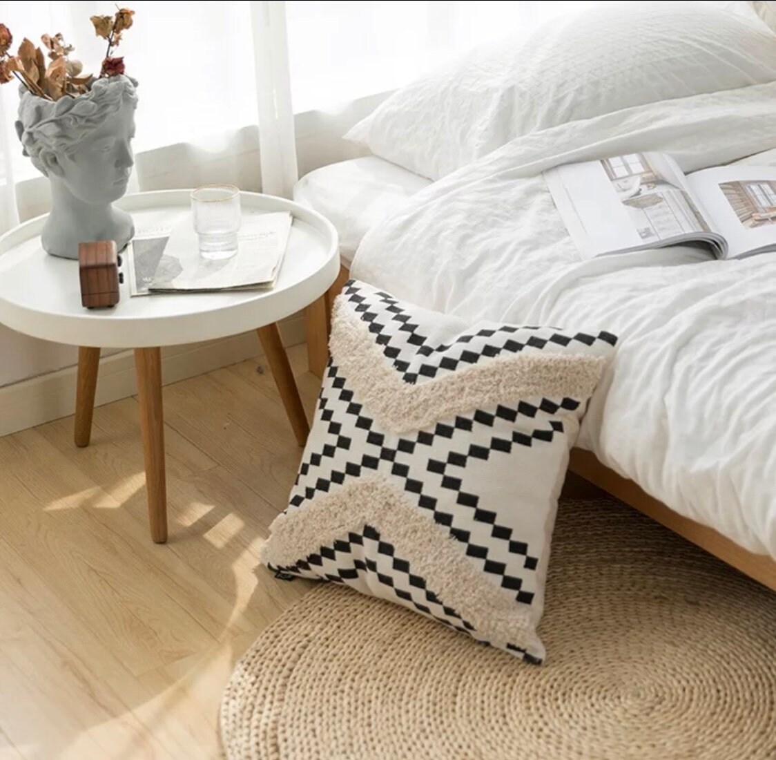 Scandi Cushion Black and White Geometric Cushion Monochrome - Etsy UK