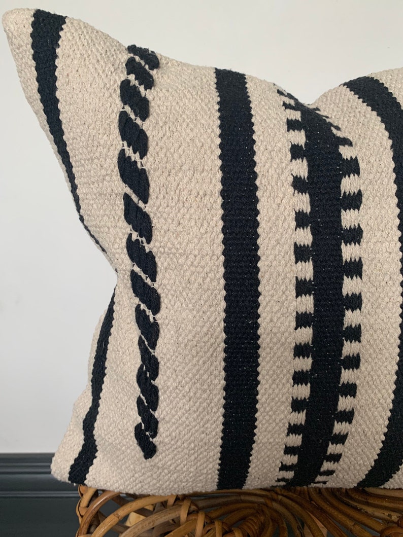Scandi Cushion Black and White Cushion Ethnic Cushion Kilm - Etsy UK