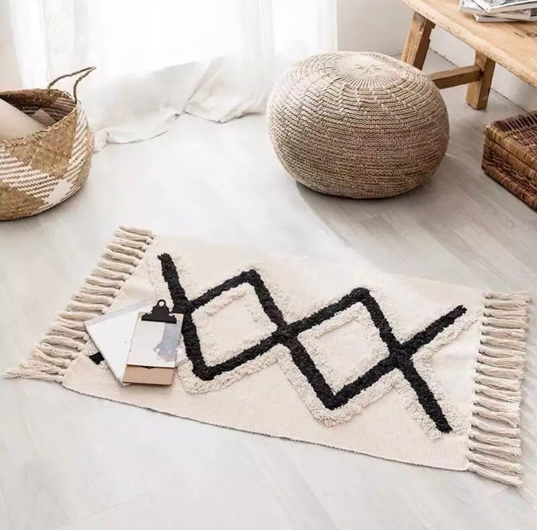 Small Geometric Rug Boho Floor Mat Bedroom Rugs Small - Etsy UK