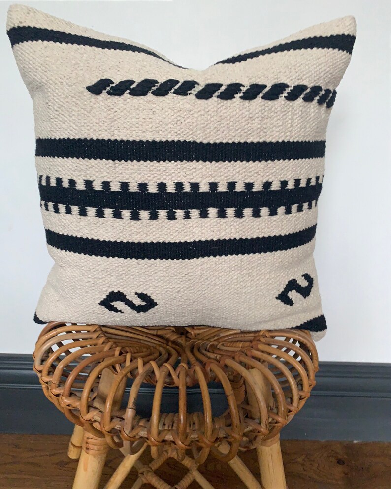 Scandi Cushion Black and White Cushion Ethnic Cushion Kilm - Etsy UK