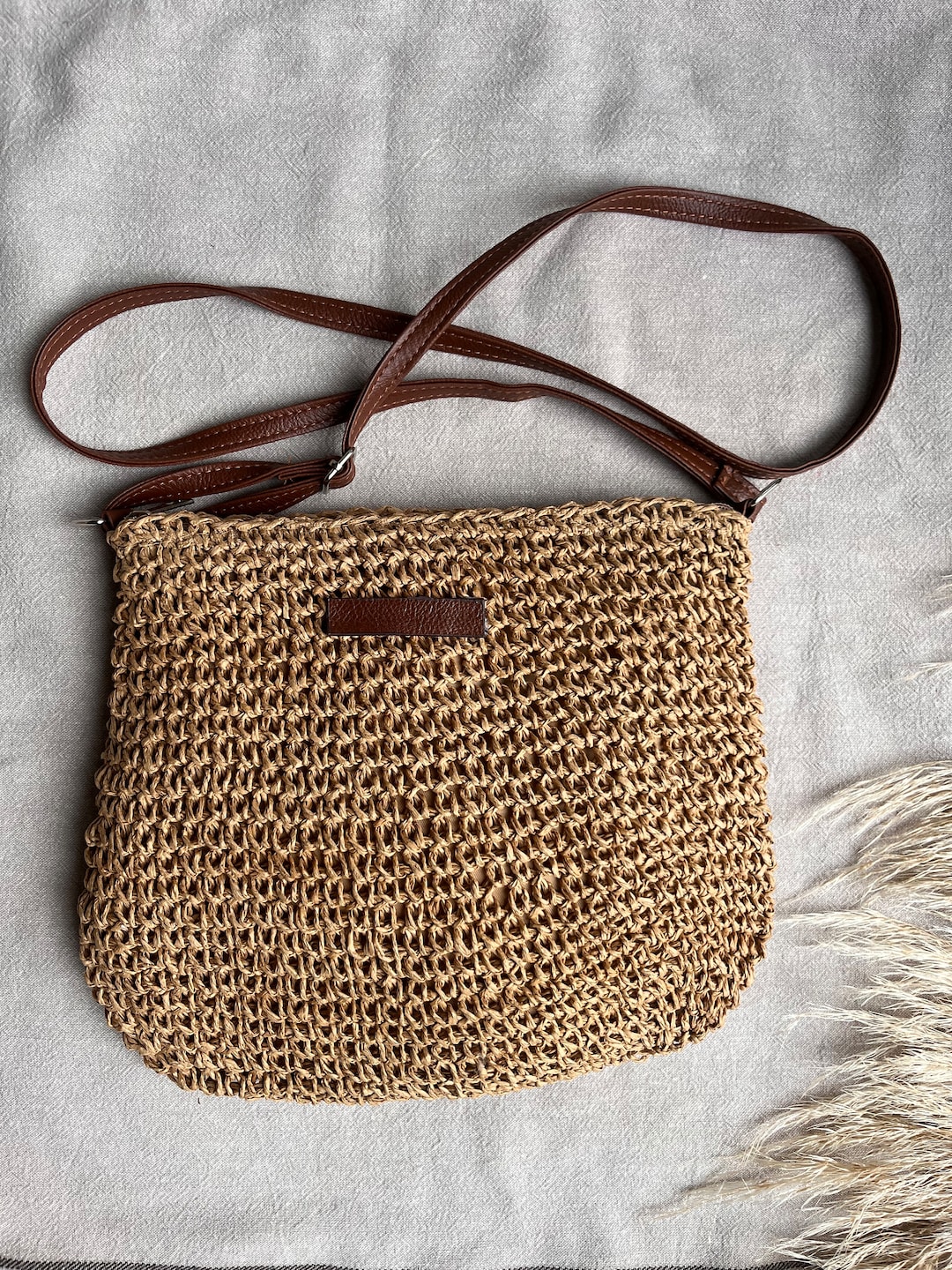 Womens Straw Shoulder Bag, Straw Crossbody Bag, Straw Cross Body Bag ...