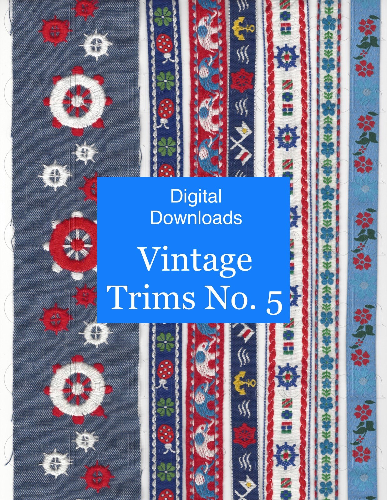 Papercraft Vintage Ribbons Trims European Monograms Print and Cut ...