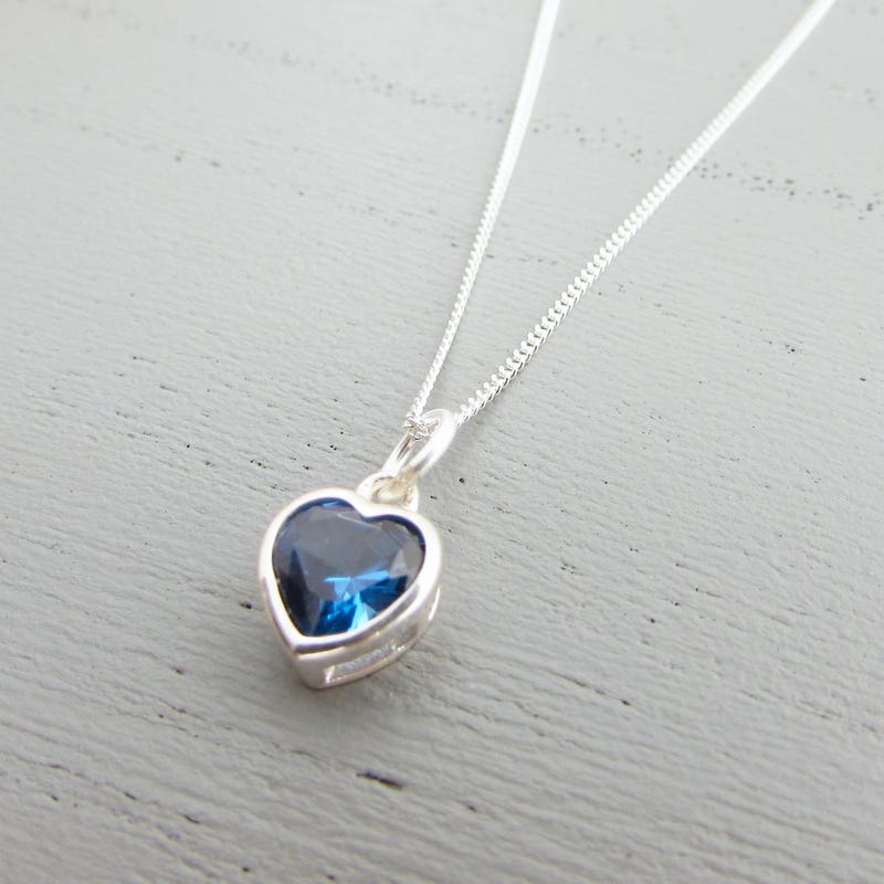 Blue Heart Necklace - Etsy