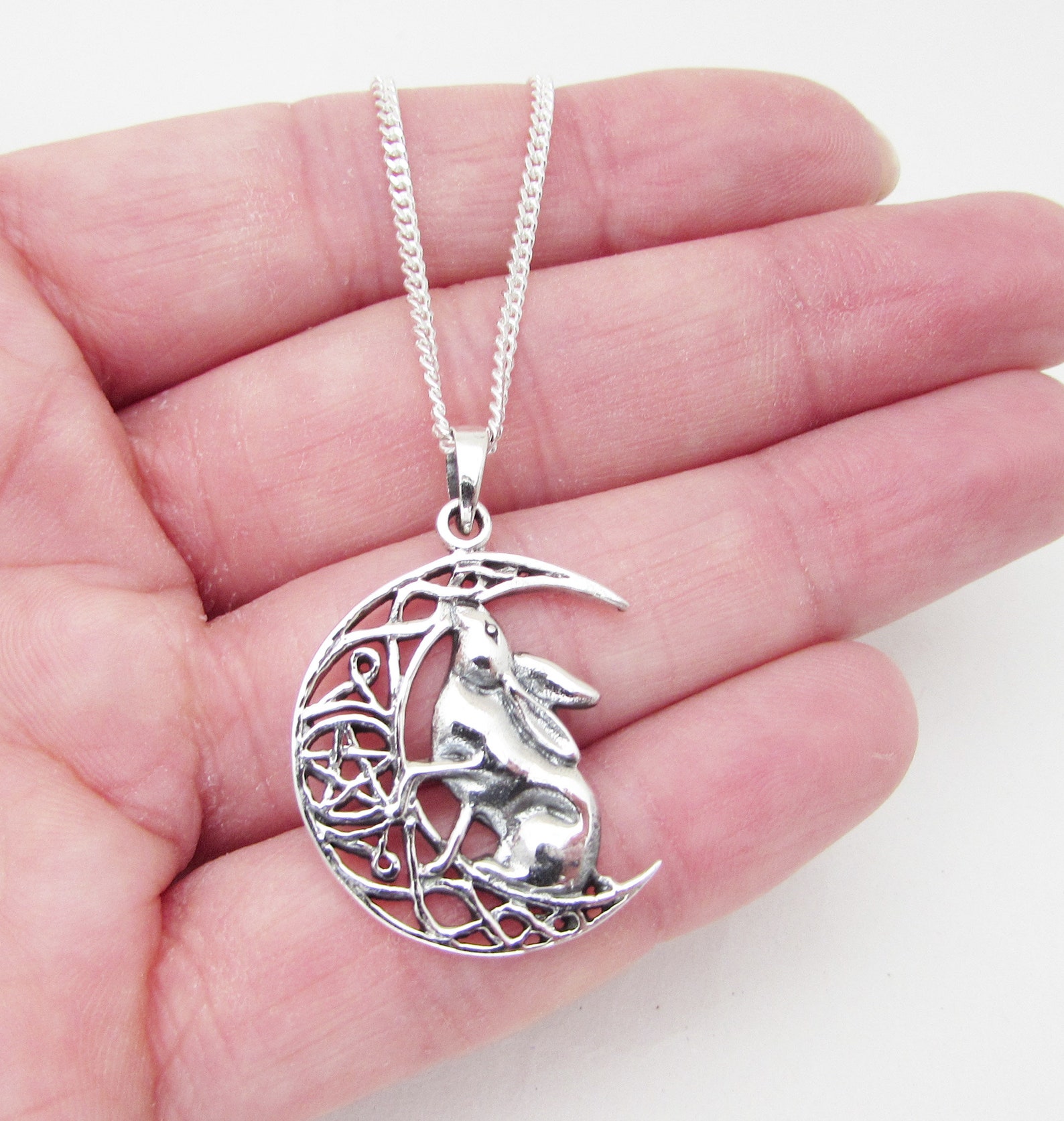 Sterling Silver 925 Hare Pendant Necklace Silver Hare Rabbit - Etsy UK
