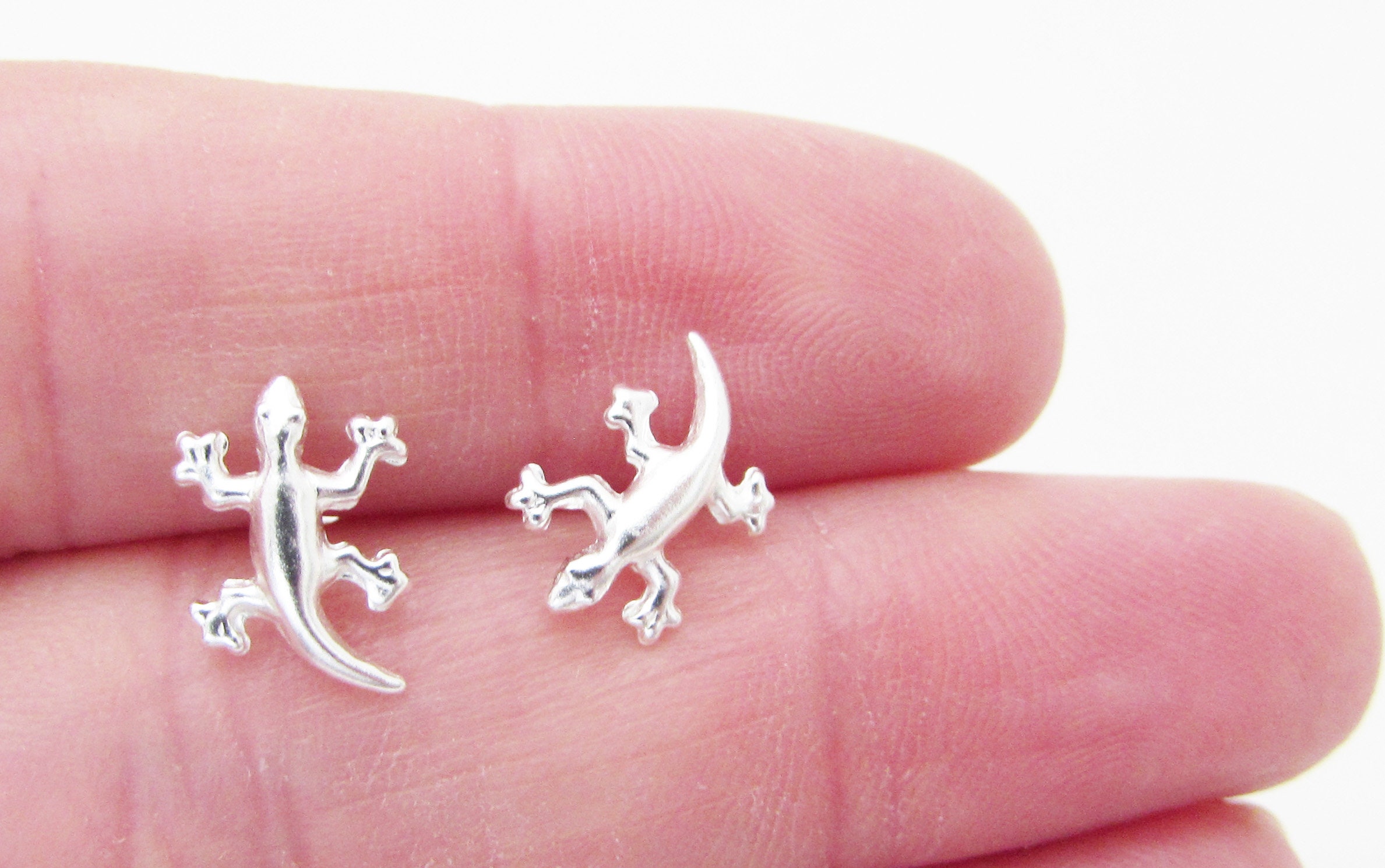 Sterling Silver 925 Lizard Earrings Small Lizard Earrings | Etsy