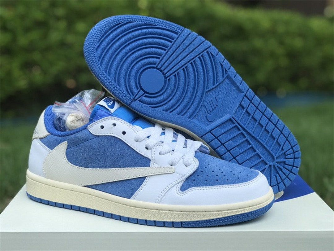 Travis X Fragment X Jordan 1 Low unc Blue... Best Sneaker Gift for Him ...