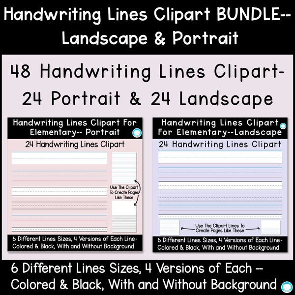 Handwriting Lines Clipart - Etsy