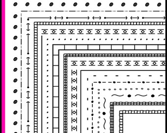 Doodle Borders Clipart Hand Drawn Frames Cover Page - Etsy