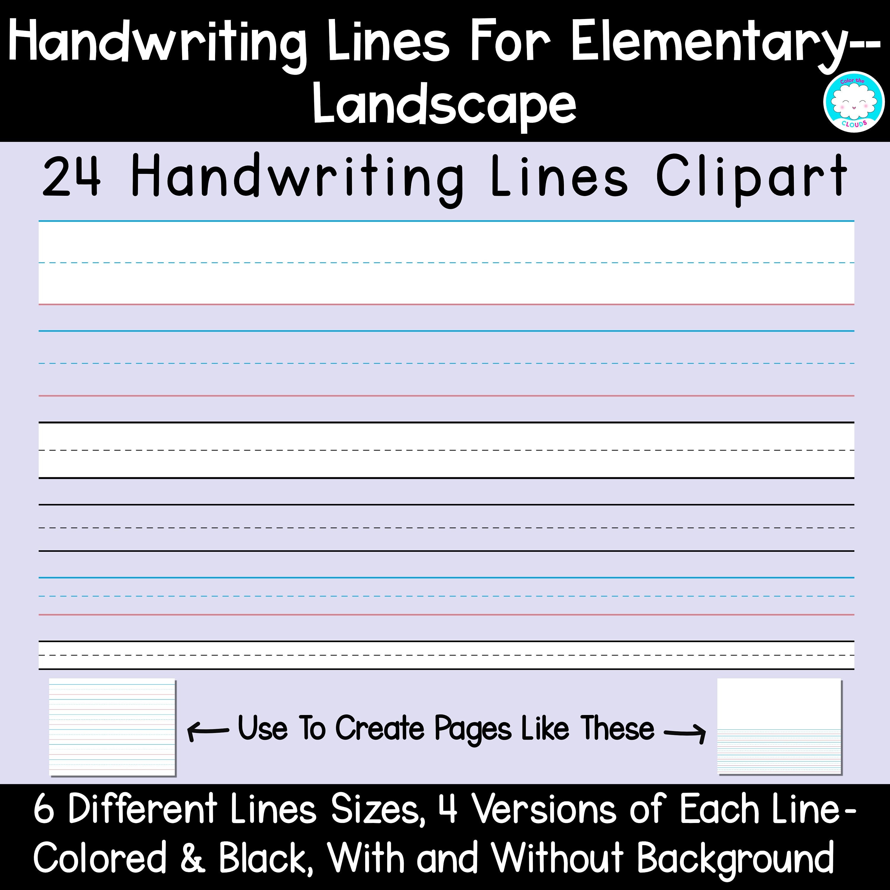 Handwriting Lines Clipart Handwriting Lines Elementary | Etsy