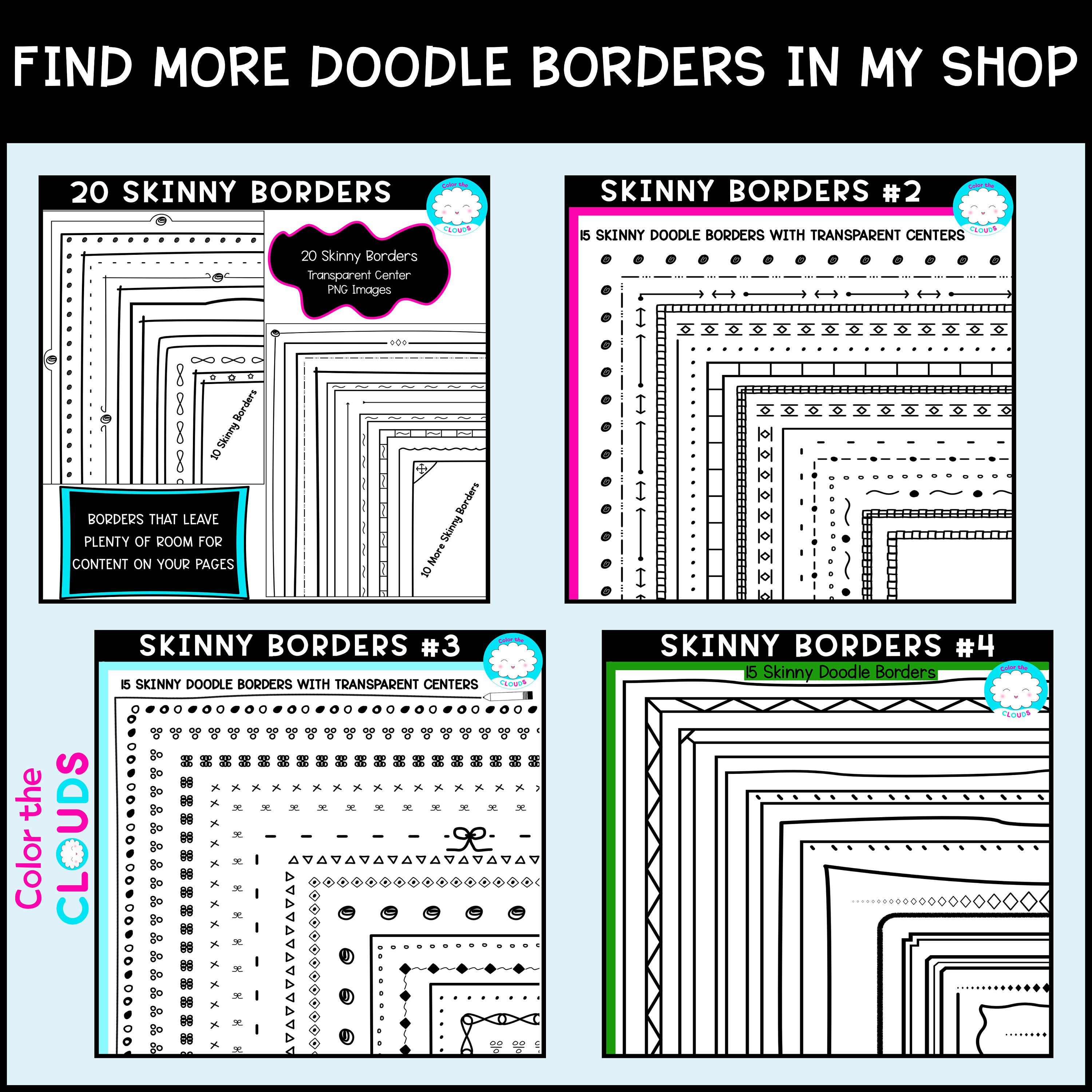 Doodle Borders 1, Doodle Borders, Doodle Border Clipart, Hand Drawn ...
