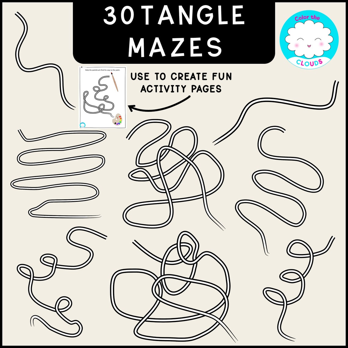 Mazes for Kids Clipart, Maze Puzzles for Kids Clipart, Maze Templates ...