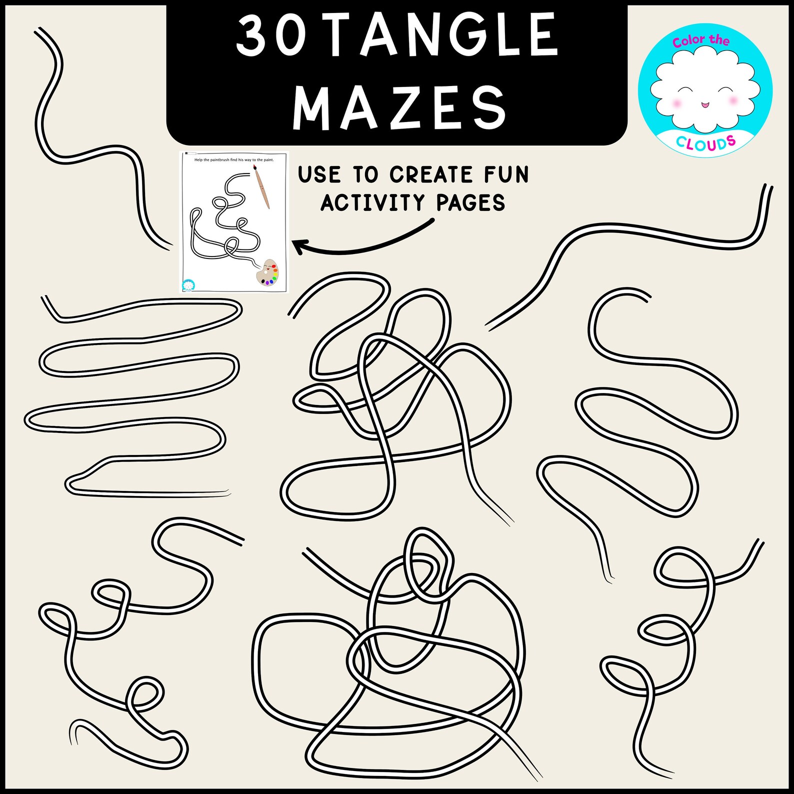 Mazes for Kids Clipart, Maze Puzzles for Kids Clipart, Maze Templates ...