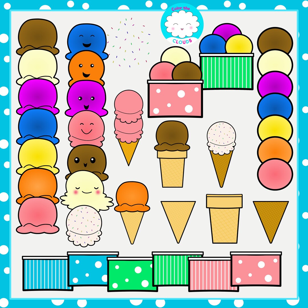 Ice Cream Clipart Ice Cream Clip Art Ice Cream Scoop Ice - Etsy Hong Kong