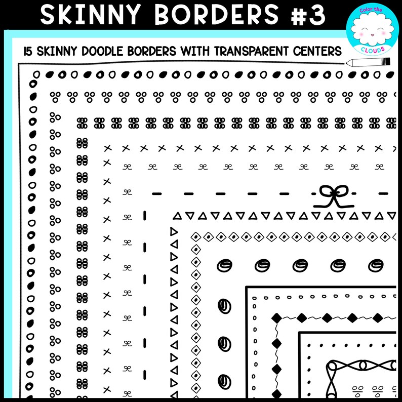 Doodle Borders Bundle, Doodle Borders, Doodle Border Clipart, Hand ...