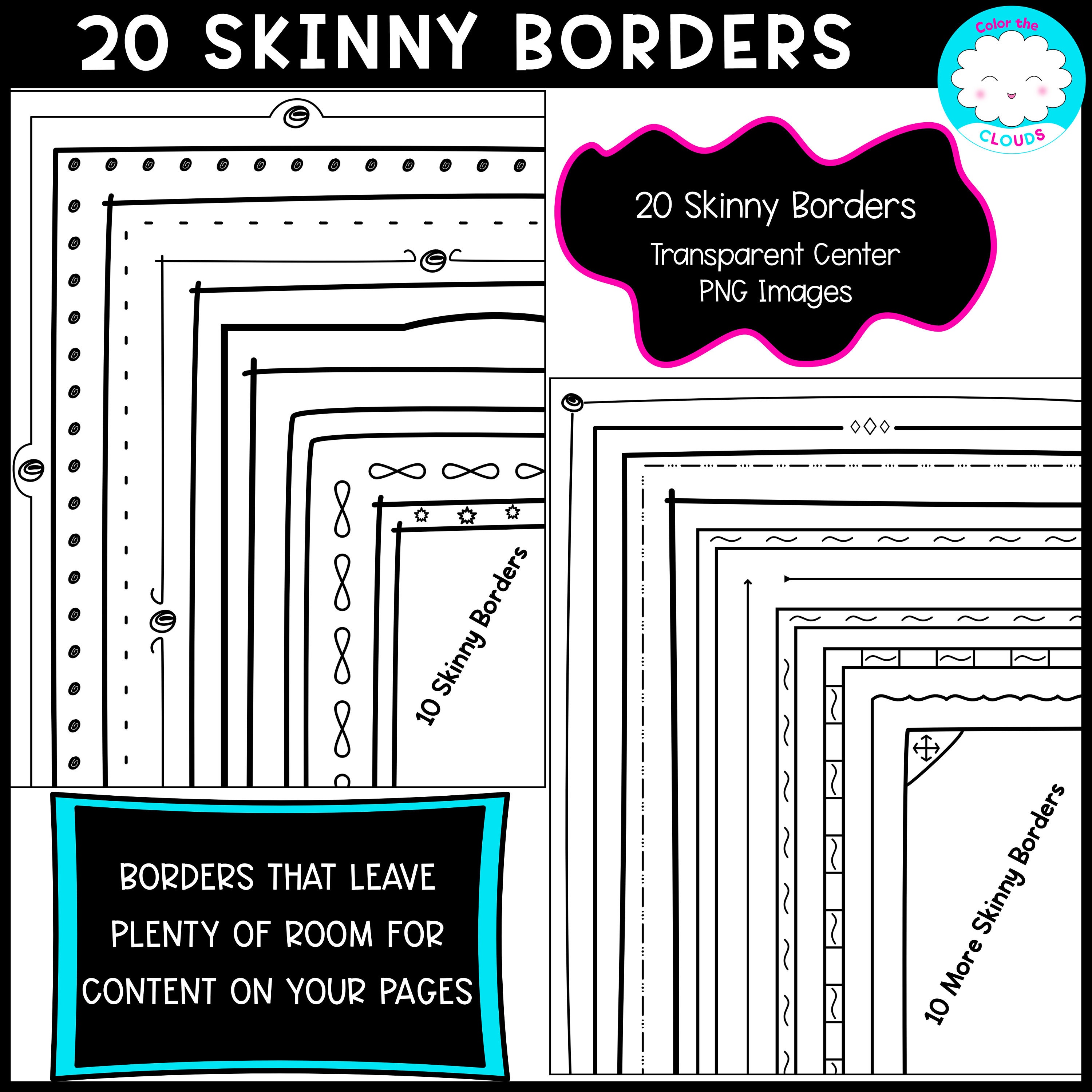 Doodle Borders Bundle, Doodle Borders, Doodle Border Clipart, Hand ...
