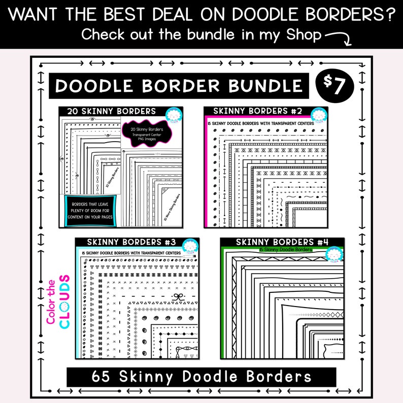 Doodle Borders 1, Doodle Borders, Doodle Border Clipart, Hand Drawn ...