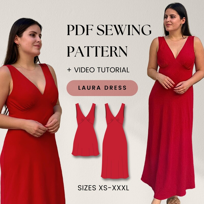 Mini V Neck Dress Patterns - Etsy