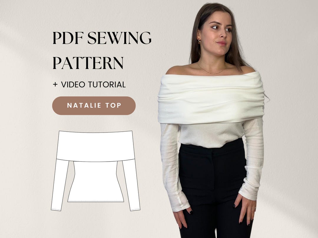 Off Shoulder Top Sewing Pattern | Long, Midi, Cropped Length | Easy ...