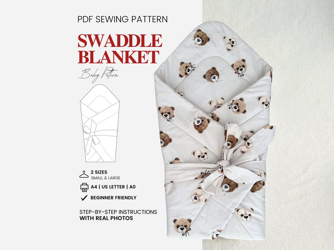 Swaddle Blanket Sewing Pattern | Baby Swaddle Wrap Pattern | Baby ...