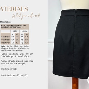 A-line Mini Skirt Pattern With Waistband and Silt | PDF Sewing Pattern ...