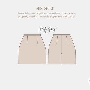 A-line Mini Skirt Pattern With Waistband and Silt | PDF Sewing Pattern ...
