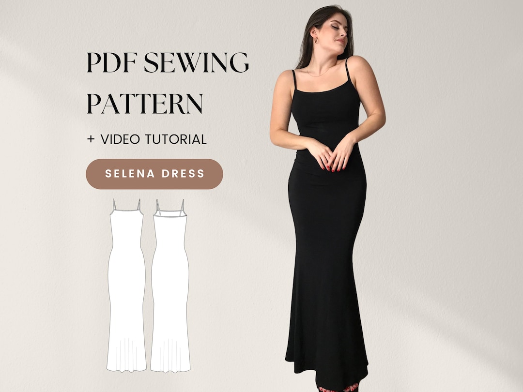 Bodycon Maxi Dress Sewing Pattern, Flare Maxi Length, Summer Dress ...