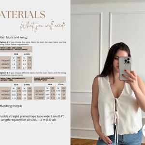 Front Tie Vest Sewing Pattern | Summer Top | Digital Pattern | Top With ...