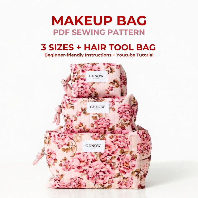 Quilted Makeup Bag Pattern | Cosmetic Bag Pattern | Zipper Pouch ...