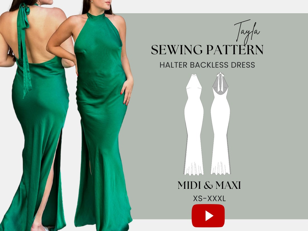 Halter Dress Pattern Prom Dress Pattern Maxi Dress Pattern Formal Dress ...