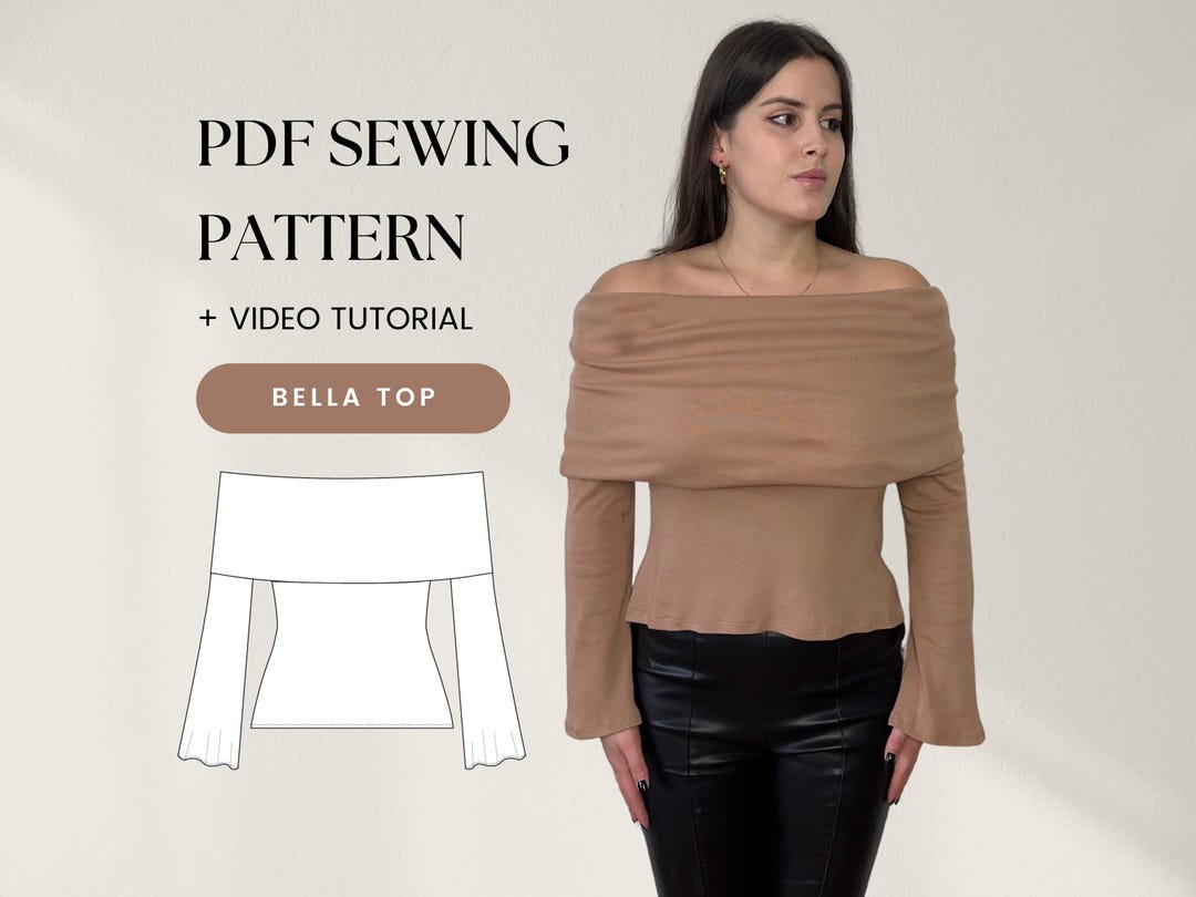 Off Shoulder Top Sewing Pattern | Long, Midi, Cropped Length | Easy ...