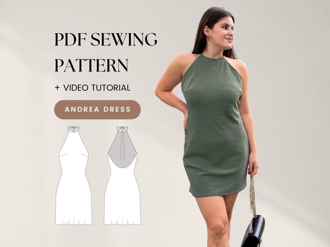 Halter Neck Dress Pattern | Mini Tie Neck Dress | Backless Dress ...