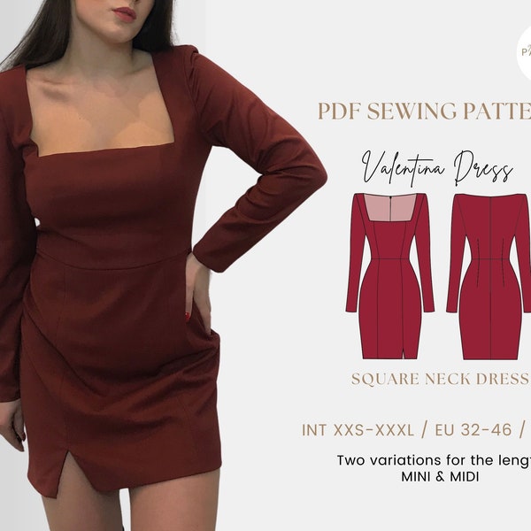 Square Neck Pattern - Etsy