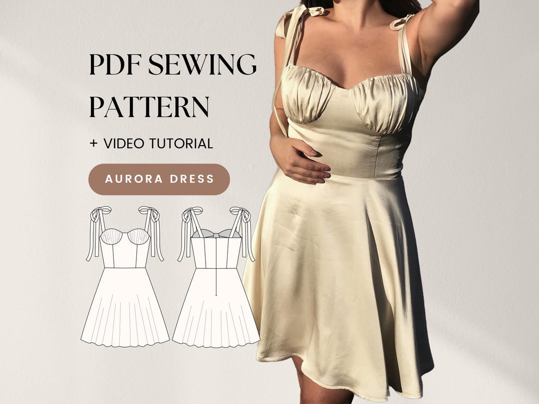 Corset Tracksuit Sewing Pattern | Gathered Cup Bustier Dress Pattern ...