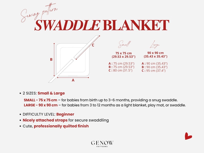 Swaddle Blanket Sewing Pattern | Baby Swaddle Wrap Pattern | Baby ...