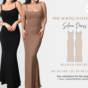 Bodycon Maxi Dress Sewing Pattern, Flare Maxi Length, Summer Dress ...