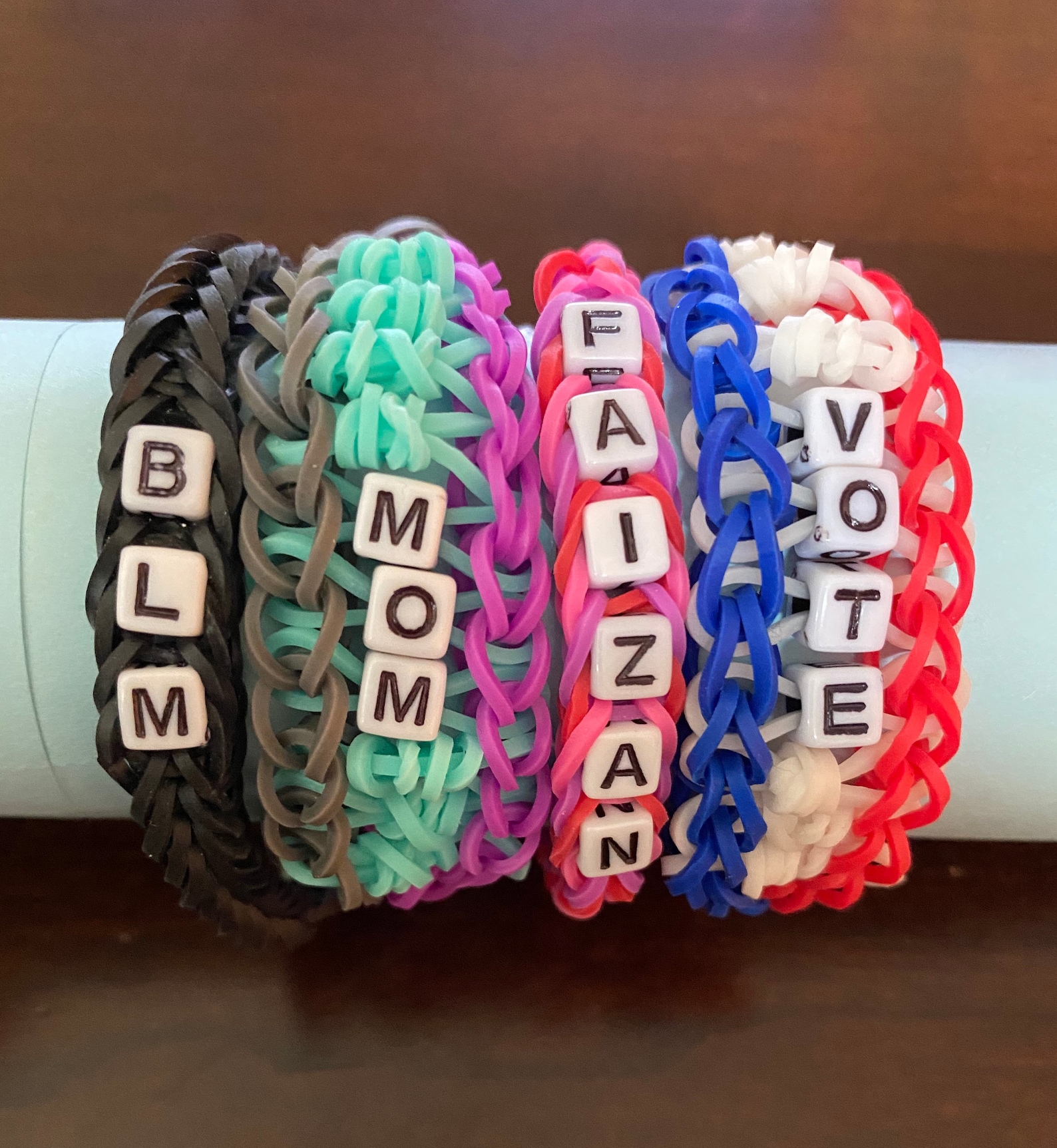 Custom Letter Rubber Band Bracelet / Fishtail / Double Single - Etsy