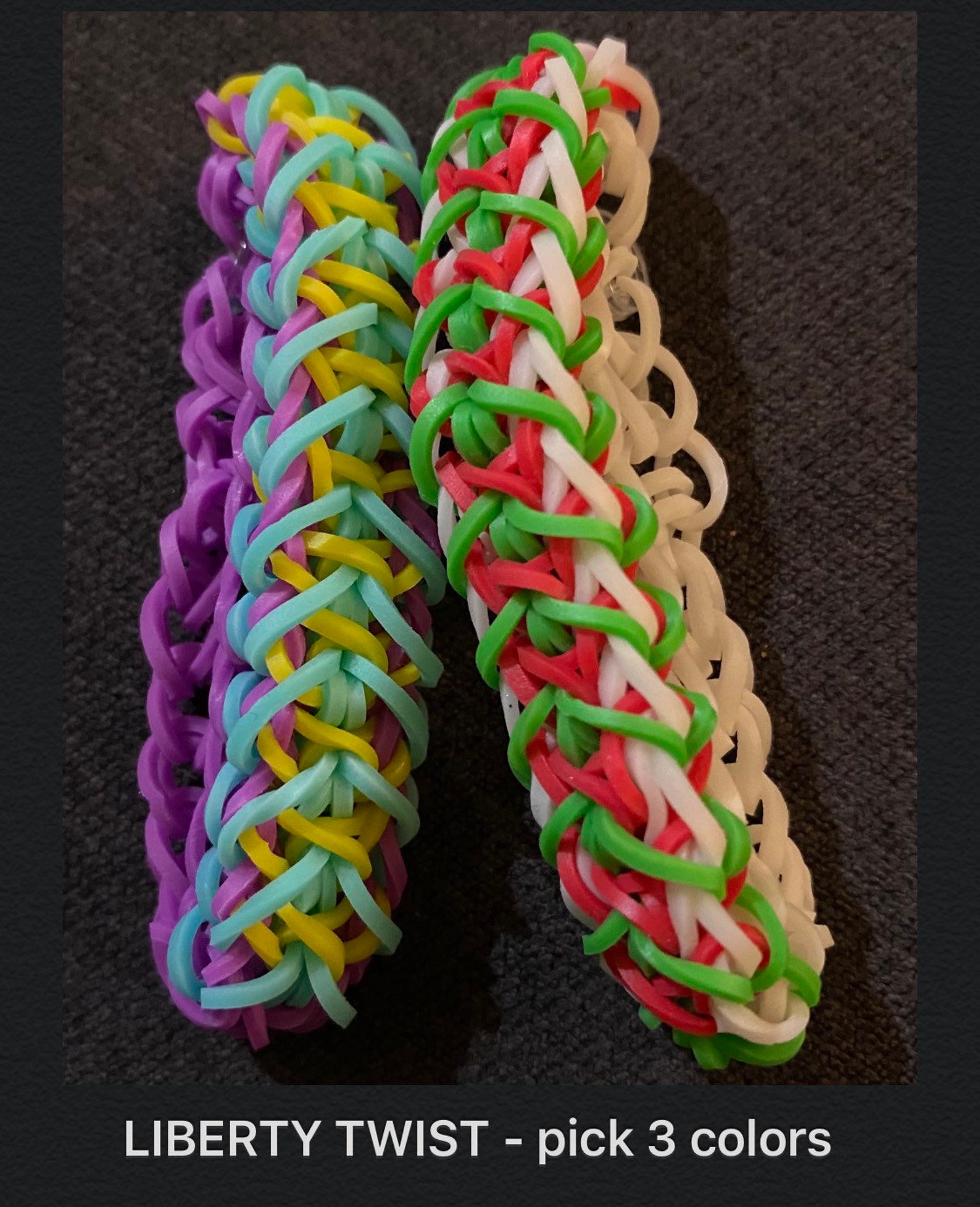 Custom Rubber Band Bracelet / Flag / Starburst / Zippy Chain / Triple ...