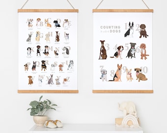 Dog Alphabet Art for Boho Nursery Digital Download Gender Neutral ...