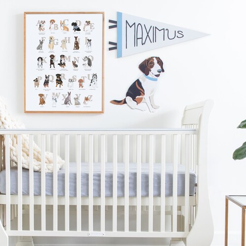 Dog Alphabet Art for Boho Nursery Digital Download Gender | Etsy