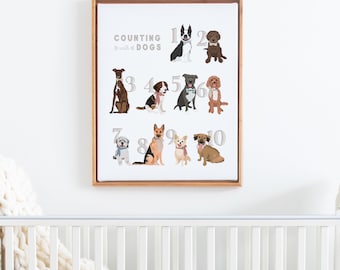 Dog Alphabet Art for Boho Nursery Digital Download Gender Neutral ...