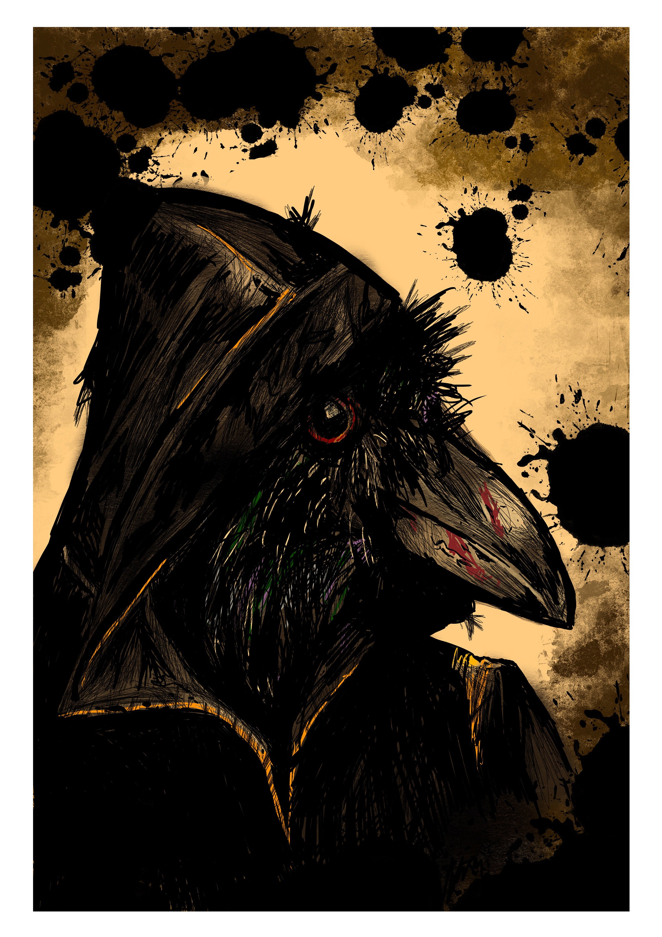 Hooded Raven T-shirt - Etsy Sweden